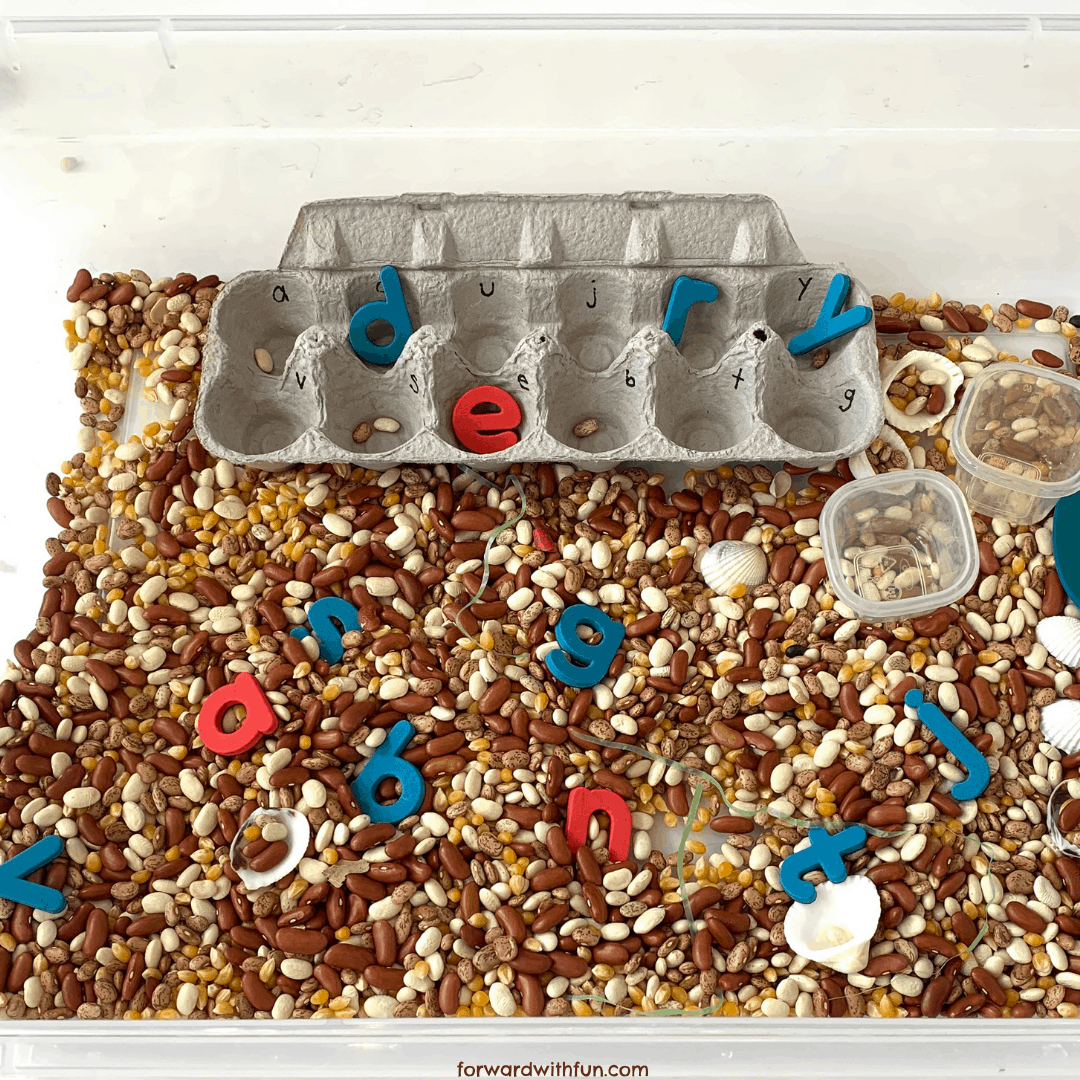 Lowercase Letters Soup: A Sensory Bin - Forward With Fun