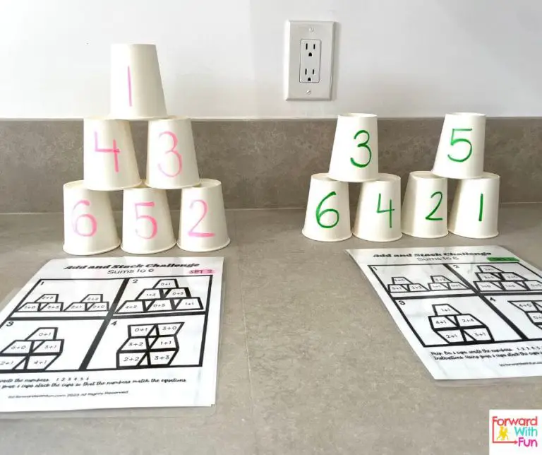 Addition Cups Stack: STEM Building Challenge - Forward With Fun
