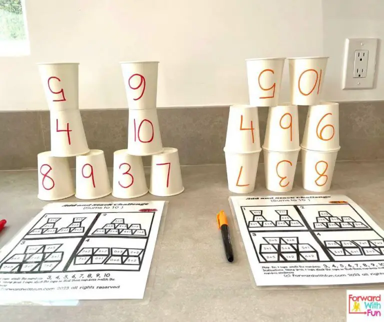 Addition Cups Stack: STEM Building Challenge - Forward With Fun