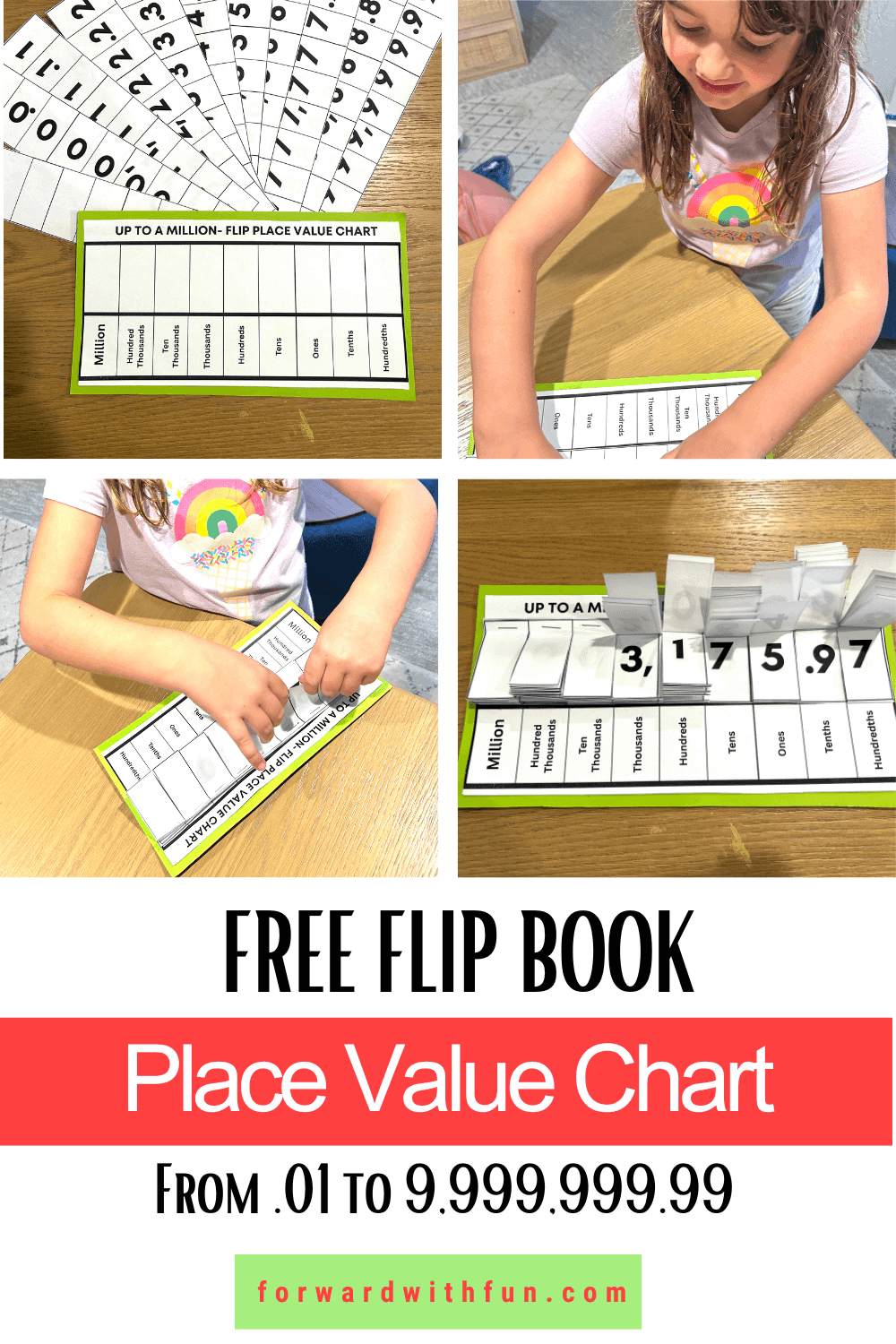 Free Place Value Chart Printable: Flip from decimals to millions ...